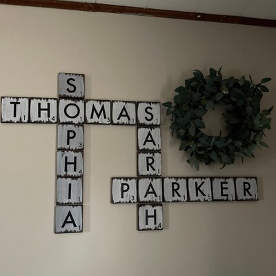 Large Scrabble Wall Tiles , 5.5 Wood Tiles Blocks, Gallery Wall Decor ...