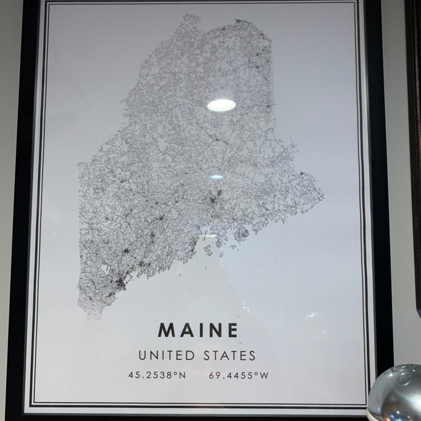 Maine United States Map Print Poster Canvas Maine United | Etsy