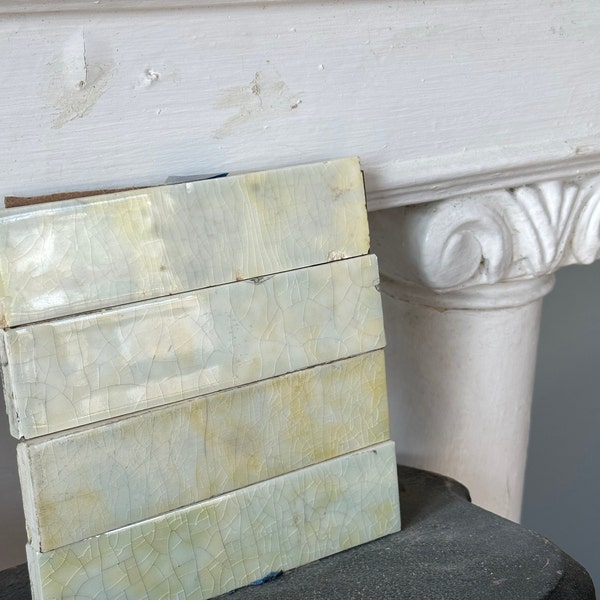 Beautiful 1890-1920 Victorian England Accent Tiles, Green Flower ...