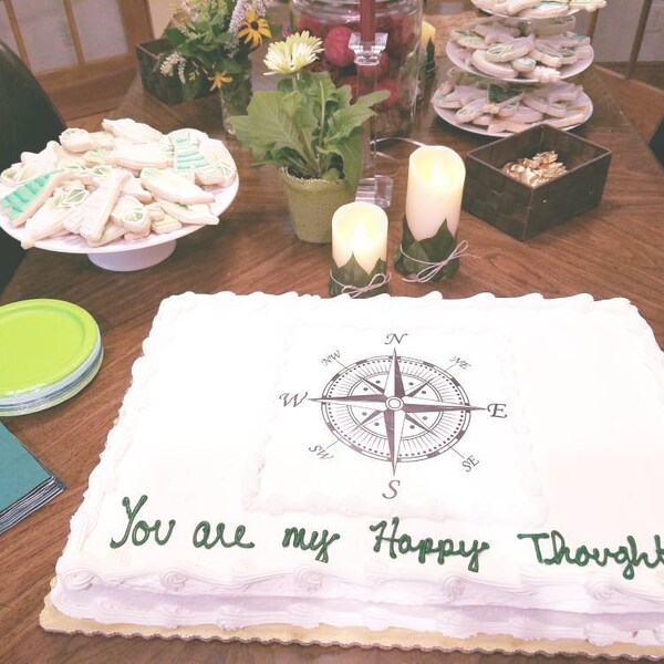 Old Compass Navigation Birthday ~ Edible 2D Fondant Birthday Cake ...