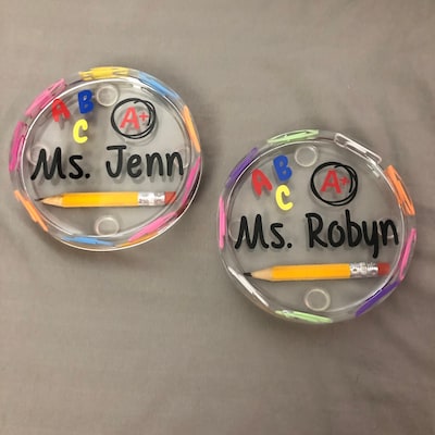 Teacher Appreciation Gift Custom, Teacher Coaster, Epoxy Resin Art ...