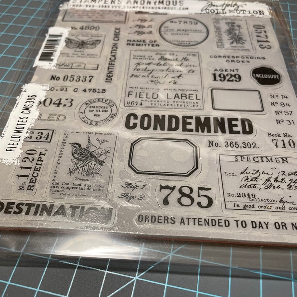 Vintage Label Stamps 35 Pcs for Journaling Supplies, Tim Holtz Field ...