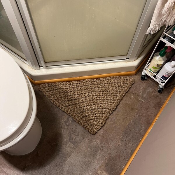 Triangular Jute Rug - Thick Corner Rug - Triangle Floor Mat - Natural ...