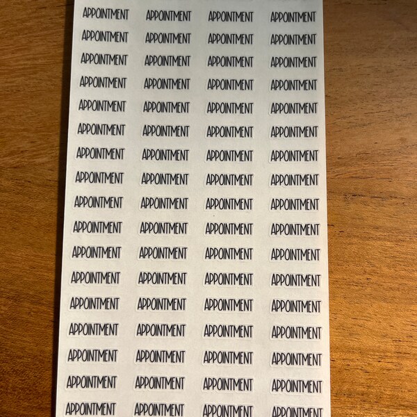 Appointment Script Stickers || Removable White Matte or Clear Matte Stickers || Hobonichi Cousin ...