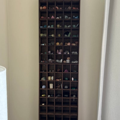 30 Compartment Wooden Display Shelf Trinket Shelf Curio Cabinet Knick ...