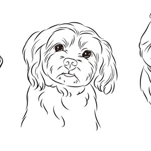 Custom Dog Outline, Dog Portrait INK, Pet Tattoo Commission, Line Art ...