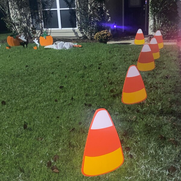 Halloween Candy Corn Yard Decorations | Yard Signs | Fall Decoration - Etsy