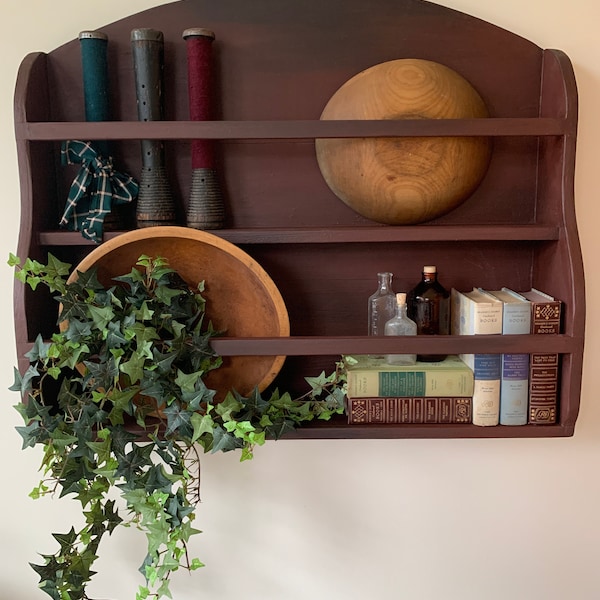Kitchen Bowl Rack Distressed Primitive Painted Bowl Shelf |country ...
