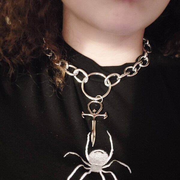 Vampire Ankh Chain Choker - Occult Goth Gothic Dracula Order Nosferatu ...