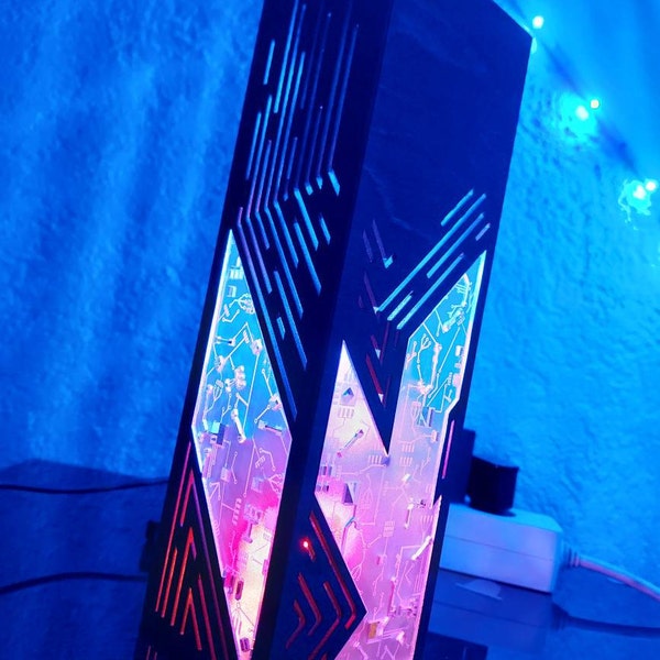 Circuit Board Lamp | Cyber Style Decoration Lamp RGB LED | Handmade ...