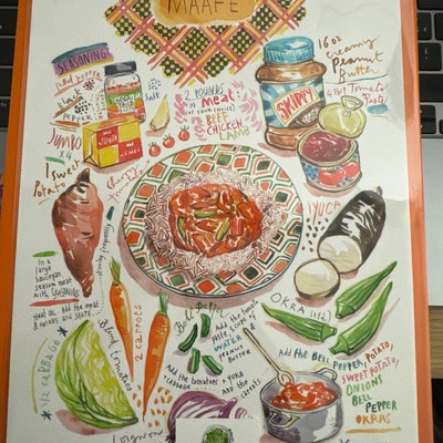 Custom Food Map Print, Watercolor Painting, State Map Poster ...