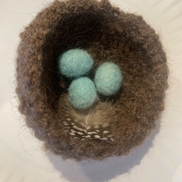 KIT-PATTERN. A Knit & Felt Wool Nest Ornament Pattern and Kit - Etsy
