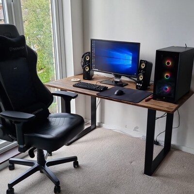 Westerton Home/office Wooden Desk & Box Section Frame Legs Rustic ...