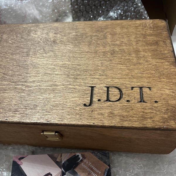 Carved Initials Wooden Keepsake Box - Personalised Memory Box ...