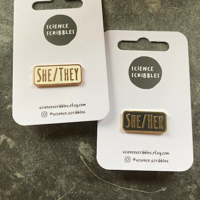 She/her Pronoun Hard Enamel Pin Badge - Etsy