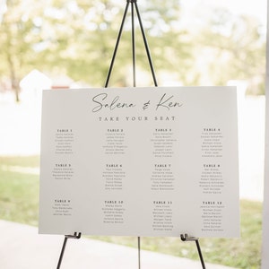 Wedding Guest Seating Chart Personalized Guest List and Seating Table ...