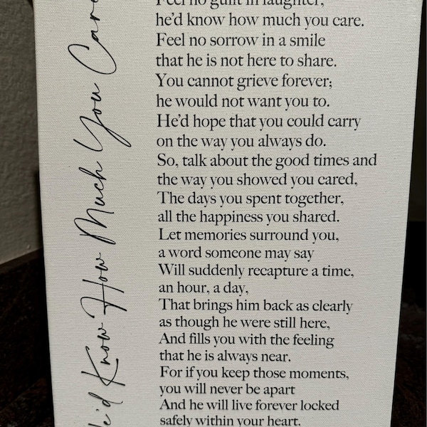 Custom Poem Canvas Print Sign Song Lyric Love Letter Inspirational ...