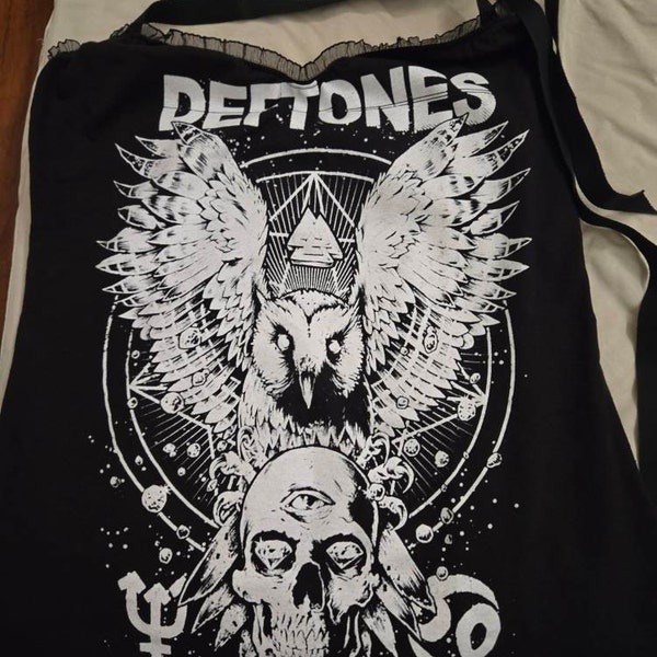 Motley Crue Girls Girls Girls Print Mini Dress Fishnet Sleeves Tunic ...