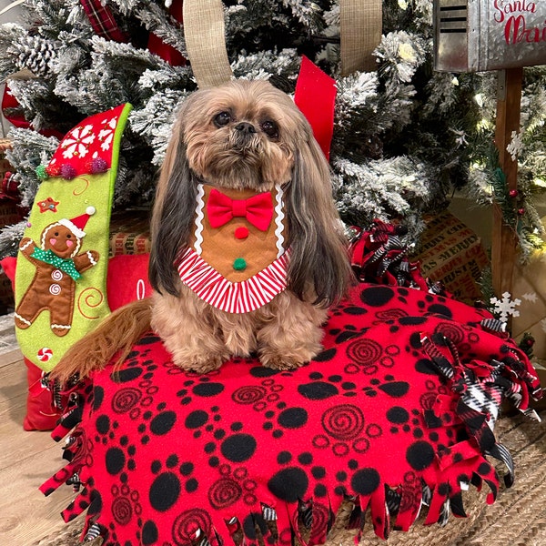Gingerbread W/ruffles Dog Bandana - Etsy