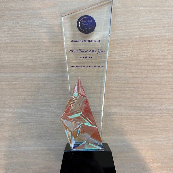 Personalized Crystal Trophy Award for Graduation, Retirement, Hope ...