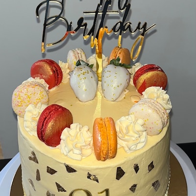 Thin Script Name Acrylic Cake Charm Custom Cake Charm Birthday Cake ...