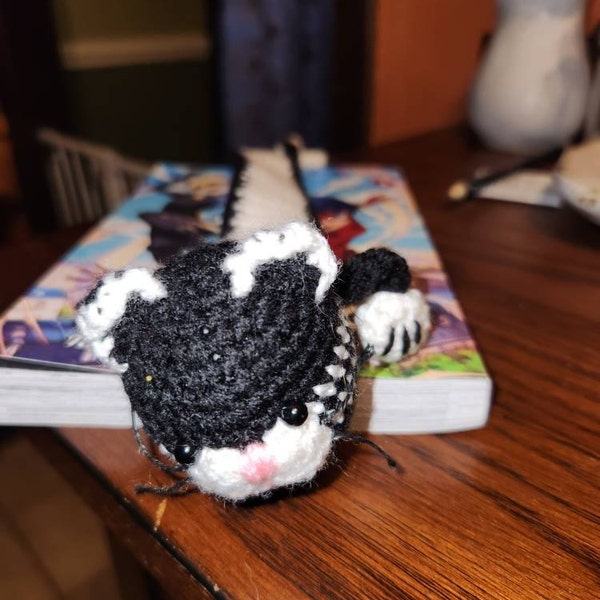 Tuxedo CAT Bookmark, Black and White Cat Plush Bookmark, Cute Animal ...