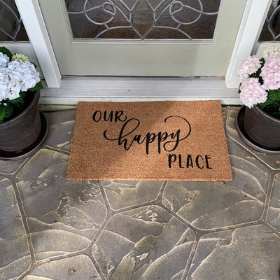 Our Happy Place Doormat Farmhouse Doormat Outdoor - Etsy