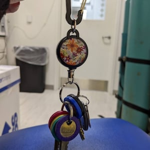 Retractable Key Ring With Carabiner Clip. Stylish and Sturdy Reel for ...