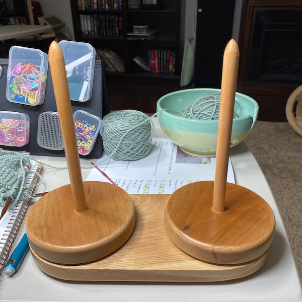 Yarn Holder, Handmade, Yarn Spinner, Yarn Caddy, Yarn Spindle, Yarn ...
