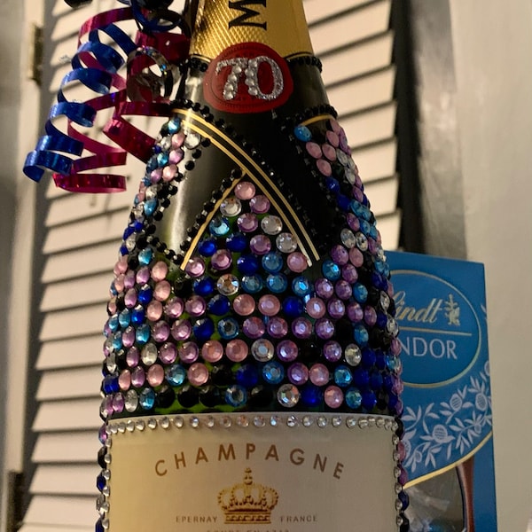 Personalised Champagne Gold Bottle Adult Label Happy Birthday Wedding ...