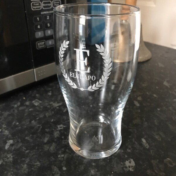 Personalised Pint Glass Custom Beer Glass Engraved Glass Gift Any ...