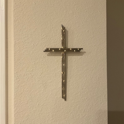 Polishedbronze and STEEL ,christian, Cross, Crucifix, Christian Gift ...