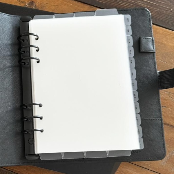 A5 Organizer ivory Refillable Binder, Vegan Leather Ring Binder, Agenda ...