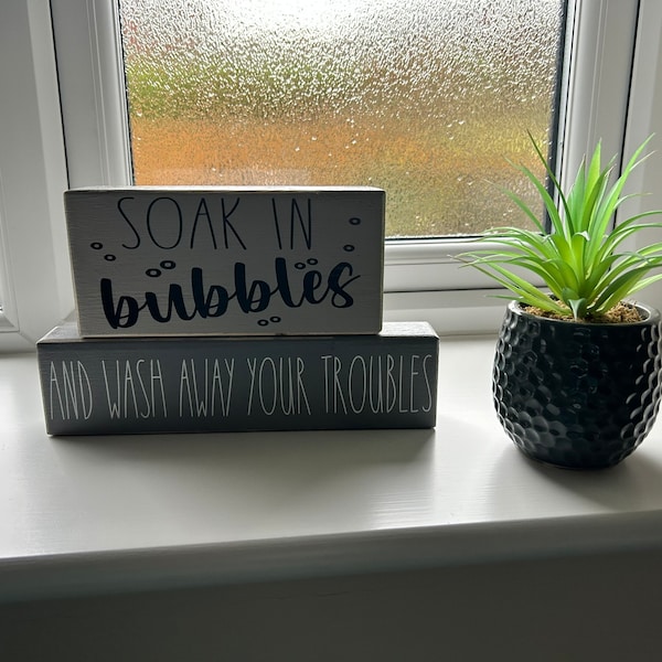 Any Wording - Block Wooden Signs - Personalised - Rae Dunn Inspired ...