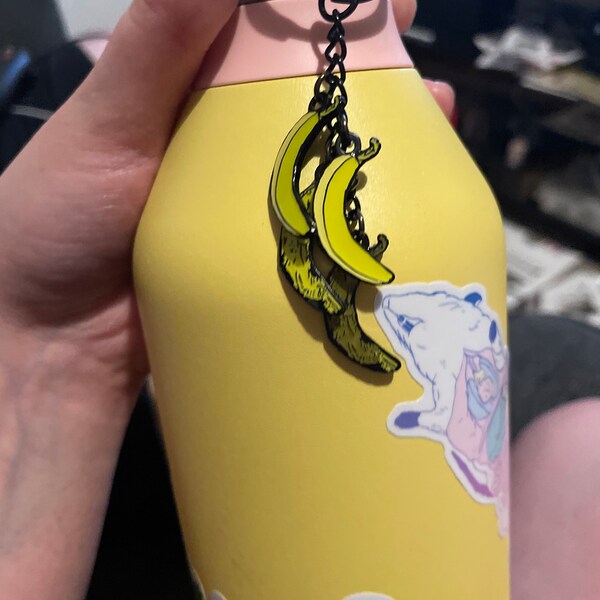Banana Enamel Keychain, Little Wounds, Fruit Keychain, Banana Lover ...