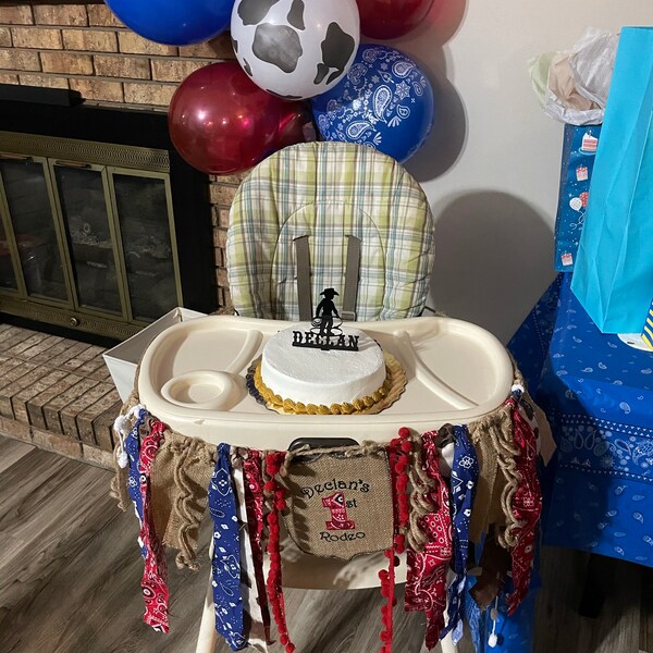 NAME 1st RODEO Back Number-personalizedcowboy-1st Birthday/rodeo Banner ...