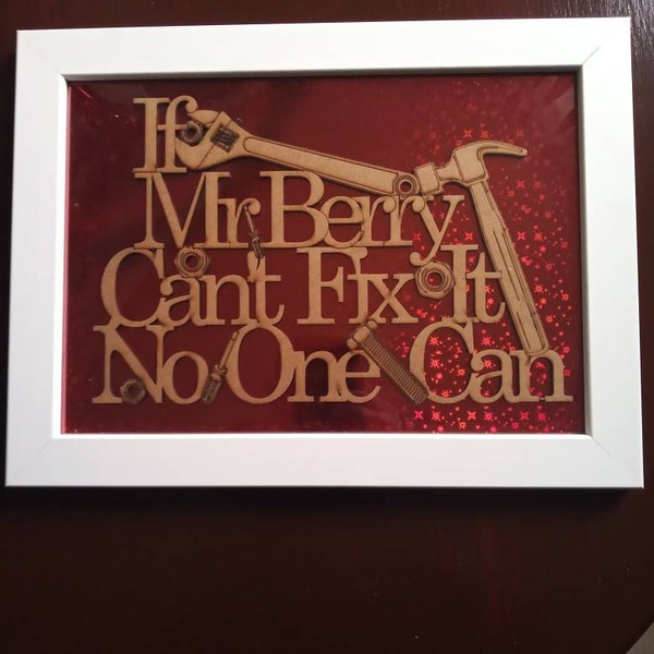 Cant Fix It Gift, Diy Sign,tools Plaque,gift for Him, Personalised ...