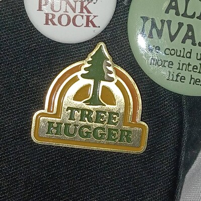 Tree Enamel Pin, Environmental Pin, Tree Hugger Hat Pin, Forest Lover ...
