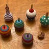 Tiny Olive Wood Spinning Tops, Tops in Different Shapes, Mini Spin Tops ...