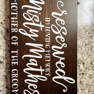 Mother of the Bride in Loving Memory Wedding Sign - Etsy