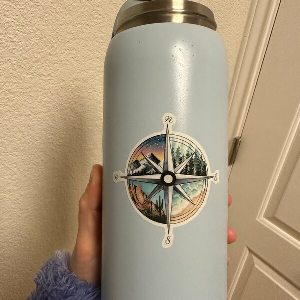 Watercolor Compass Rose Vinyl Sticker: Regional Landscapes Adventure - Etsy