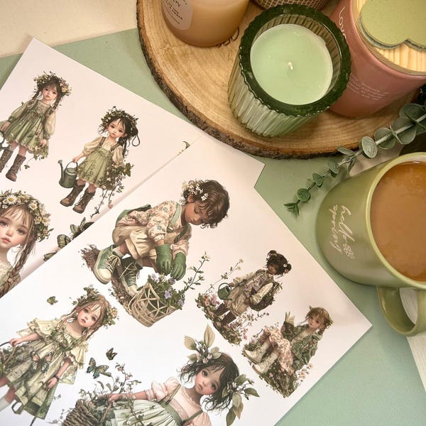 Ephemera Botanical Plants and Flowers Bundle Floral Art Digital Collage ...