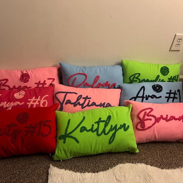 Personalized Lumbar Pillow, Custom Name Embroidery, Nursery Decor - Etsy