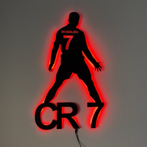 Cristiano Ronaldo Led Sign, Ronaldo Wall Decor, Football Led Sign, CR7 ...