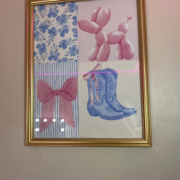 Pink and Blue Preppy Bundle Set of 20, Trendy College Apartment Decor ...