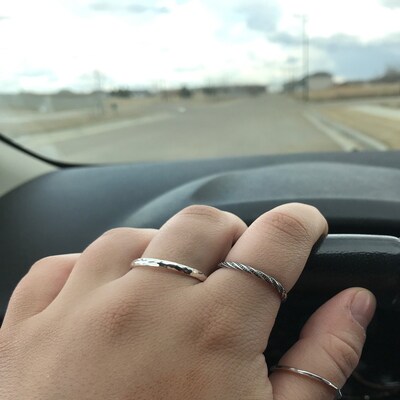 Thick Silver Stackable Rings, Pure Silver, Simple Silver Ring, Stacking ...