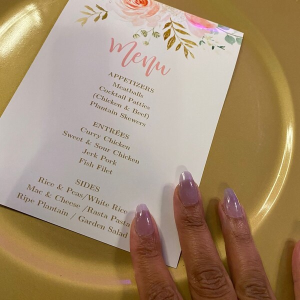 Printable Blush Pink Menu, Editable Menu Template, Baby Shower ...