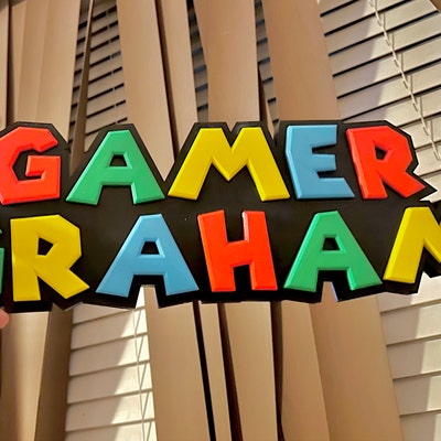 Custom Mario Style Name Plate, Personalised Desk Sign, Boy Gift, Gift ...