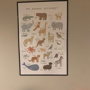 Rainbow Animal Alphabet Poster, PRINTABLE Wall Art, ABC Poster, Kids ...