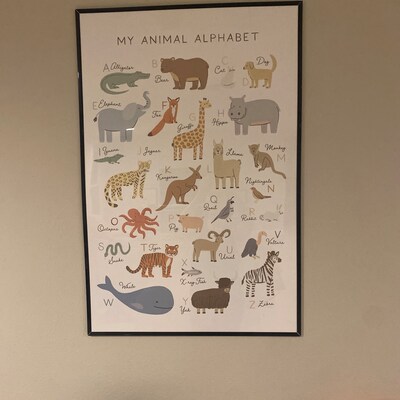 Rainbow Animal Alphabet Poster, PRINTABLE Wall Art, ABC Poster, Kids ...